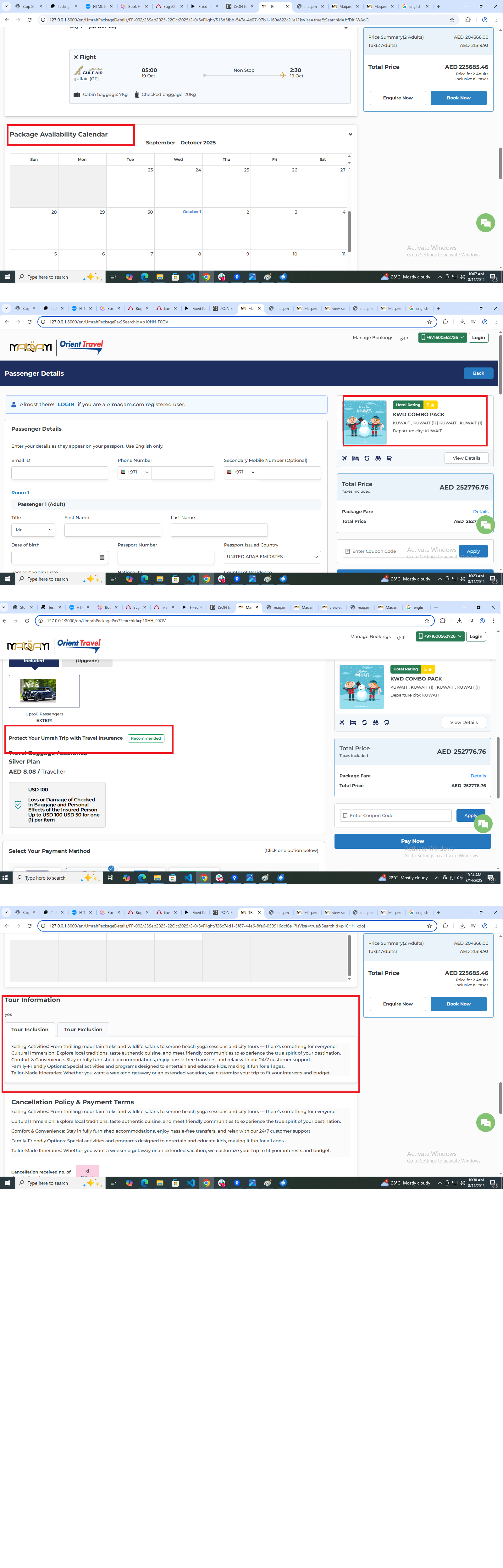 Bug #25335: Fixed package | Details page --browser back issue - Almaqam-Final Phase-Web - Redmine